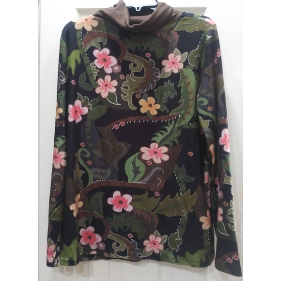 Mislook | Tops | Misslook Floral Turtle Neck Xl | Poshmark